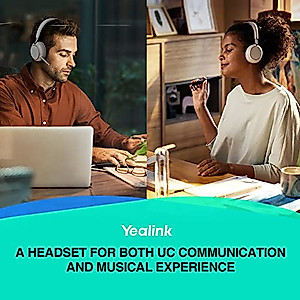 Yealink BH76 Lite Bluetooth Headphones Wireless Upgraded, MS Teams UC Compitable, Hi-Fi, ANC, Bluetooth Headset with Microphone (5-mics) Retractable Arm Noise-Cancellation, 35h Talking