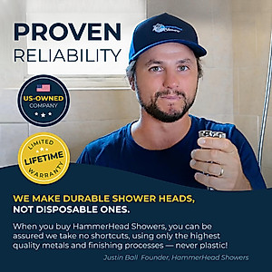 ALL METAL Handheld Shower Head with Hose and Brass Holder- CHROME - 2.5 GPM High Pressure Shower Heads - Hand Shower Head with Adjustable Shower Wand Bracket - 6ft Flexible Extension