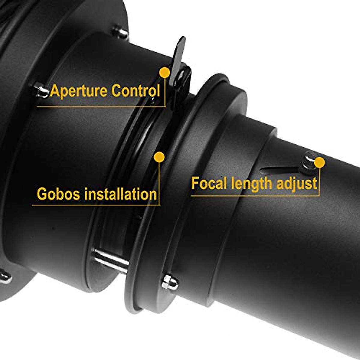 Wellmaking Bowens Mount Flash snoot conical Lens Video Artist Modelling Shape Light Studio use with Optical Lens Various Gobos Bowens Photography Accessories
