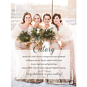 Catery Wedding Bridal Faux Fur Shawls and Wraps Women Fur Stole Winter Cover Up Accessories for Women and Girls(White) (US 4-14 (S-M), Beige)