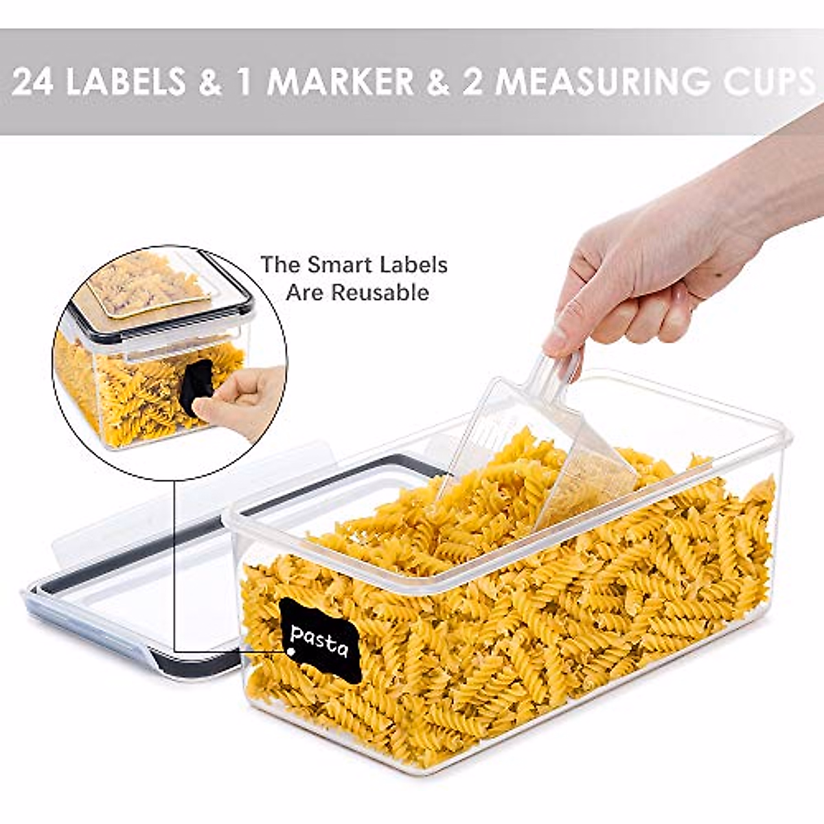 2 Pack Stackable Makeup Organizer and 4PCS 3.2L Spaghetti Container