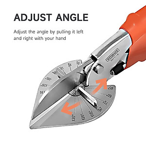 TOWOT Sharp Multi Angle Miter Shear Cutter, Adjustable at 45 To 135 Degree With Safety Lock Hand Tools for Cutting Plastic, PVC and Molding Trim