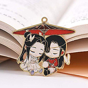 Mo Dao Zu Shi Bookmarks,Grandmaster of Demonic Cultivation Wei Wuxian Metal Hollowing Bookmark, Vintage Tassel Pendant Pagination Mark (C)