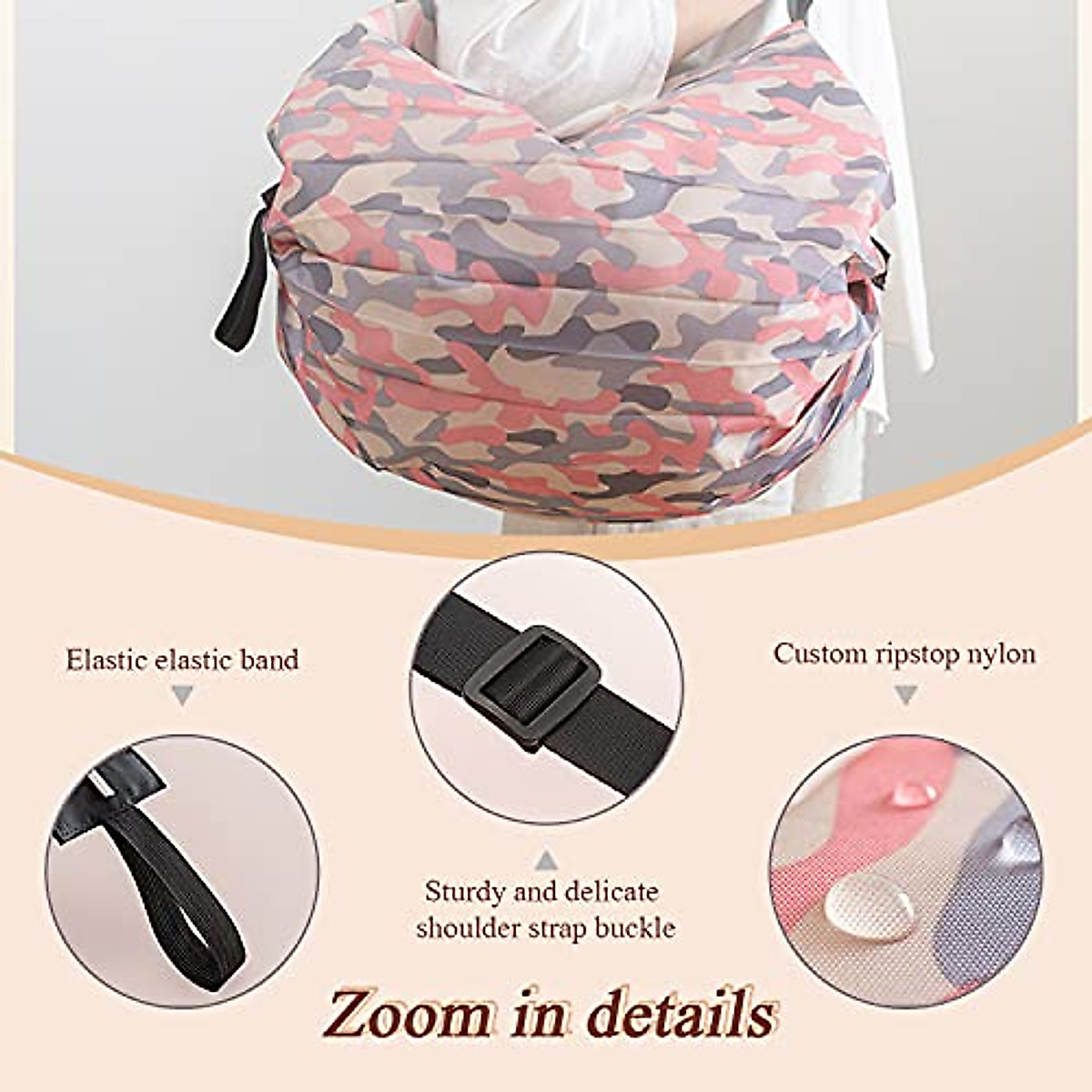 Plumeria Rubra Two Pieces Foldable Shopping Bag Portable Large Capacity Reusable Grocery Bag Daily Commuting Picnic Camping Storage Bag