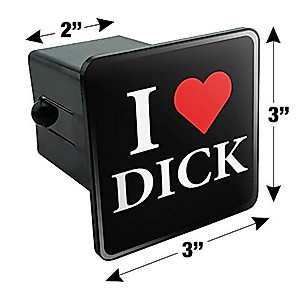 I Love Dick Heart Tow Trailer Hitch Cover Plug Insert