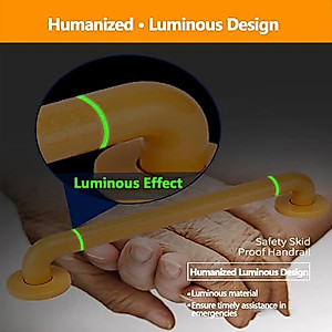 Psmpeng Bathroom Grab Rails 304 Stainless Steel Shower Handle Bathtub Grab Bar with Safety Circles Handrail ?for Elderly Disabled Toilet Seniors Kitchen(Black,30cm)