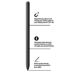 Galaxy Tab S7 S Pen (WithBluetooth) Replacement for Samsung Galaxy Tab S7 I S7+ 5G All Versions Stylus Pen with Tips (Black)
