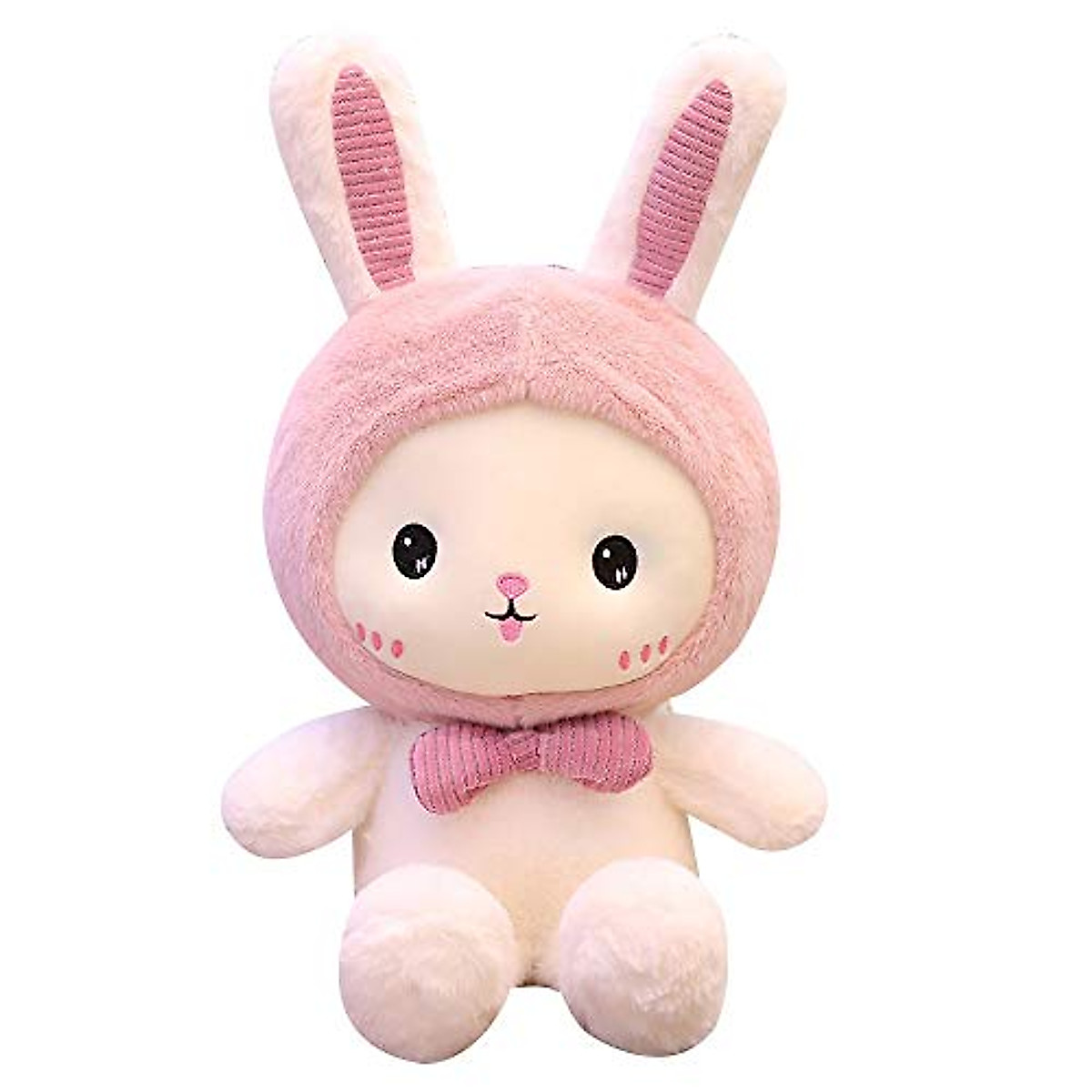 DERMAEX Pink Bunny Plush Stuffed Animal Pillow,Soft Hugging Pillow Bunny Plush Toys,Cute Rabbit Doll Throw Pillow with Wings,Gifts for Birthday, Valentine, Christmas (Pink,25cm)
