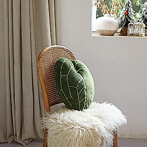 ABOUND LIFESTYLE 3D Succulent Throw Pillow, Cactus Plush, Flower Plant Shaped Cushion for Living Room Decor, Novelty Plush Decorations, Bedroom and Living Room Accent (Anthurium Clarinervium Green)