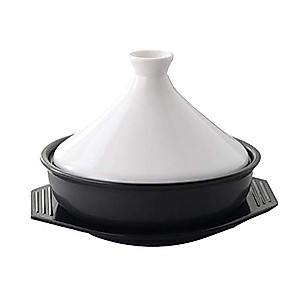 Moroccan tagine Pot Small tagine Bowl Round Ceramic Casserole Clay Pot with lid Heat-Resistant hot Pot earthen Pot