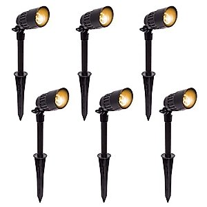 GreenLighting Low Voltage Outdoor Lights - 280 Lumen Modern Spotlights - Walkway Lights, Garden Lights, Lawn or Landscape Lighting - Waterproof and Rust-Resistant (Black, 6 Pack)