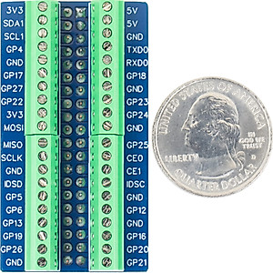 for RPi Pi IO GPIO Terminal Blocks Breakout Board 40Pin 2.54mm / 0.1" Mini Terminal Expansion Board for Raspberry Pi 5 4B 3B+ 3B 2B Zero Zero W