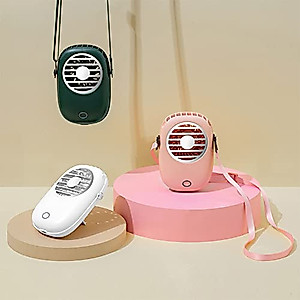 Mini Portable Fan Mini Hanging Neck Fan Quiet Personal Fan Handheld Fan for Home Office or Travel(Pink)