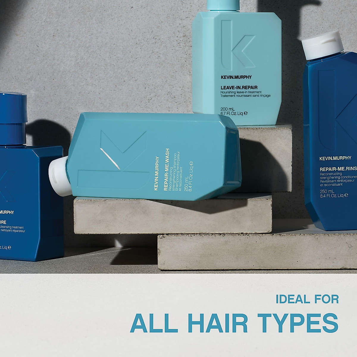 KEVIN.MURPHY REPAIR-ME.WASH & RINSE - Moisturising Hair Repair Shampoo - Hair Repair Conditioner - For All Hair Types Needing Repair - Sulphate & Paraben Free - 250 mL / 8.4 fl oz - 2 Pack