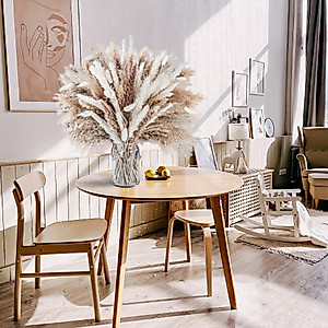 Bnecnet 110Pcs Dried Pampas Grass Decor - 17.5” Natural Pampas Grass Bouquet, Bunny Tails Dried Flowers & Reed Grass Bouquet for Wedding Boho Flowers Home Table Decor, Rustic Farmhouse Party