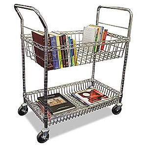 Alera Carry-All Mail Cart, 2-Shelf, 34-7/8w x 18d x 39-1/2h, Steel (MC343722CR)