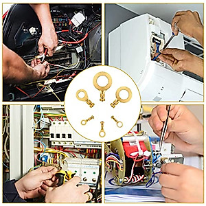 540PCS Cable Lugs Brass Wire Lugs Assortment Set Terminal Wire Connector Lugs with Storage Box M3 M4 M5 M6 M8 M10