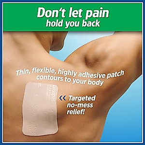 Salonpas Maximum OTC Strength Lidocaine 4% Pain Relieving Flex Patch, Apply for Up to 8 Hours, Unscented, Thin, Flexible, Lightweight, Patch Stays in Place, 7 Patches