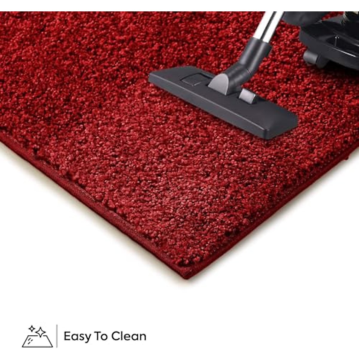 Bright House Solid Color Custom Size Runner Area Rugs Red - 2' x 3' Rectangle, Indoor, Stain Resistant, Perfect for Living Room, Bedroom, Dining Room, Entryway, Pet & Kids Friendly Rug, Wedding