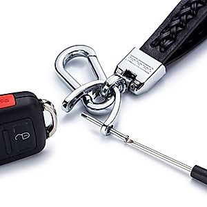 Universal Men & Women PU Leather Keychain Accessories Metal Car Key Chain Ring, purple