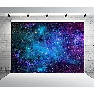 BELECO 12x8ft Fabric Cosmic Galaxy Backdrop Wall Décor Starry Sky Milky Way Stars Backdrop Universe Space Theme Photo Background Galaxy Baby Shower Birthday Party Decorations Studio Photo Props