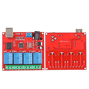 4-Channel 12V USB Control Switch Relay Module, Relay Board Computer Smart Switch Controller, PC Relay Module Expansion Board, Relay Board for Automation