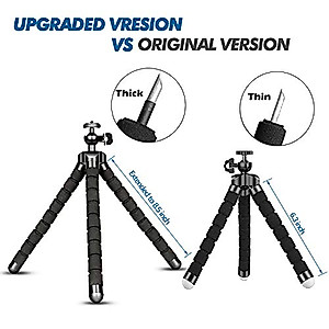 Phone Tripod, Portable Flexible Tripod Adjustable Cell Phone Tripod with Wireless Remote Mini Tripod Stand for iPhone 14 12 11 Pro XS MAX XR,Android Phone Samsung GoPro