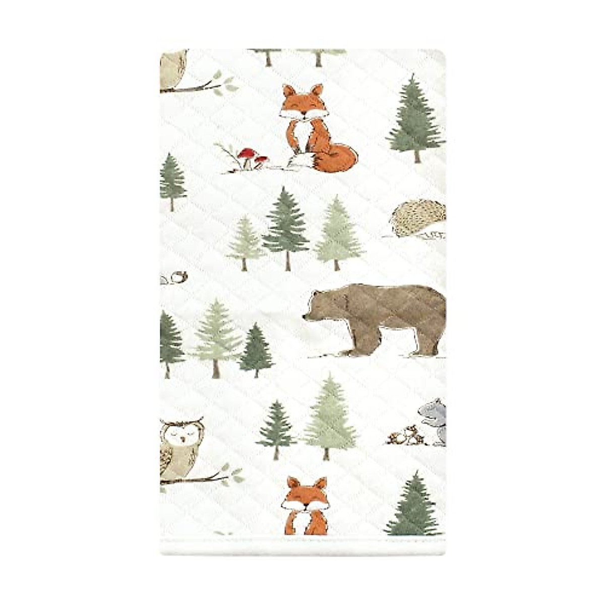 Hudson Baby Unisex Baby Quilted Burp Cloths, Forest Animals, One Size