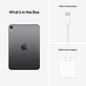 Apple iPad Mini (6th Generation): with A15 Bionic chip, 8.3-inch Liquid Retina Display, 64GB, Wi-Fi 6 + 5G Cellular, 12MP front/12MP Back Camera, Touch ID, All-Day Battery Life – Space Gray