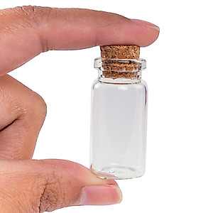 Super Z Outlet Mini Overall Decorative Bottles Cork Tops for Camping Project, Arts & Crafts, Jewelry, Stranded Island Message, Wedding Wish, Party Favors - 1 Milliliters - Glass