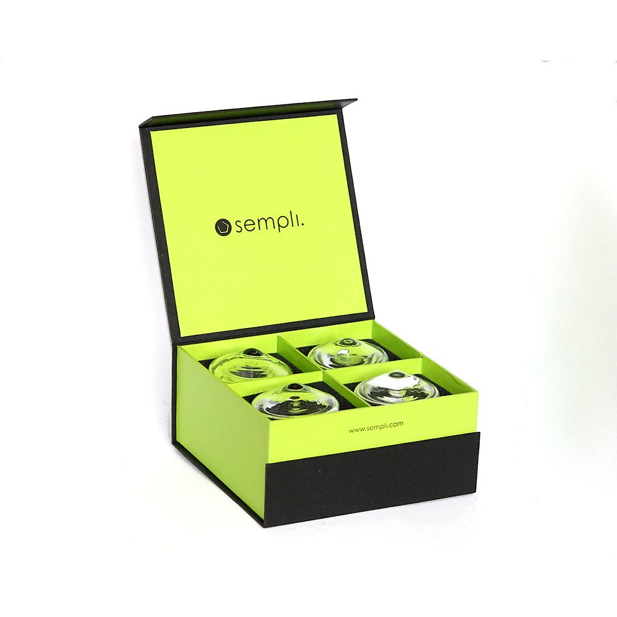 Sempli 4 Crystal Frosted Hand Blown Cupa Shot ICE Glasses in Gift Box