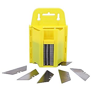 Samger 100 Pack Utility Knife Blades with Dispenser Box Cutter Razor Blades Knife Replacement Carbon Steel Knife Blades