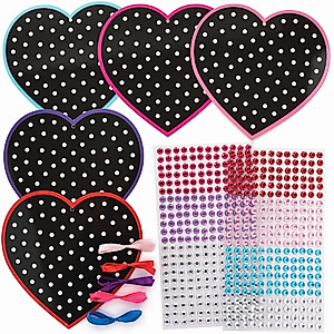 Baker Ross Heart Gem Art Decoration Kits-Pack of 5, Valentines Crafts for Kids (FC463), Assorted