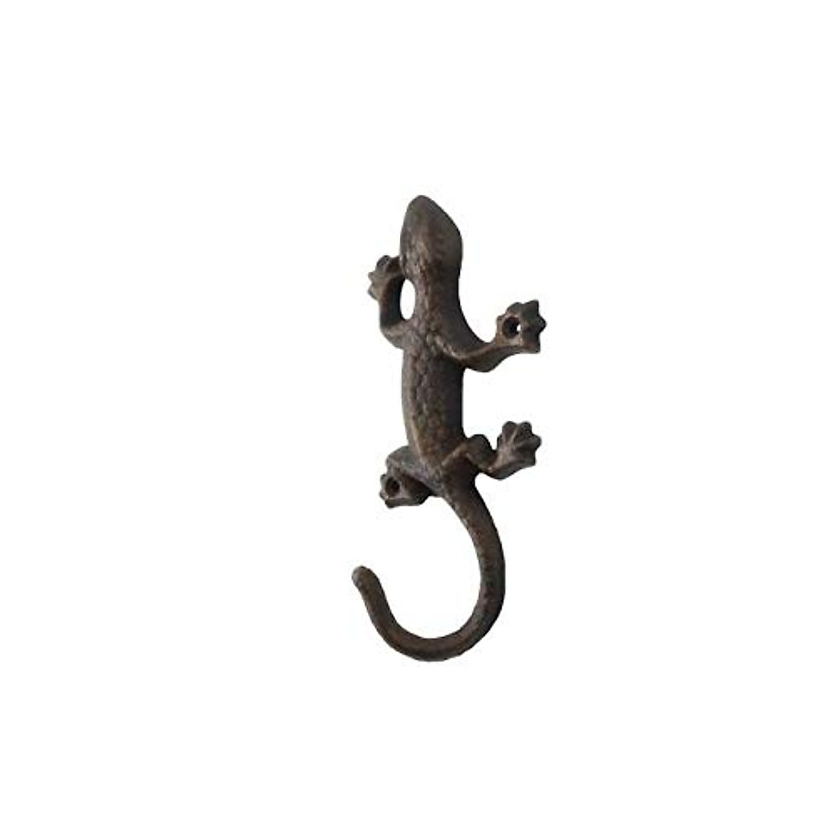 Handcrafted Nautical Decor Rustic Copper Cast Iron Lizard Hook 6"