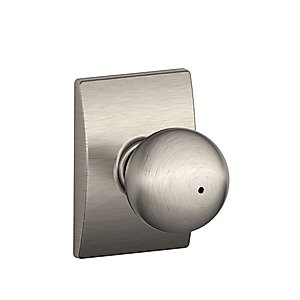 SCHLAGE F40ORB619CEN Century Collection Orbit Privacy Knob, Satin Nickel