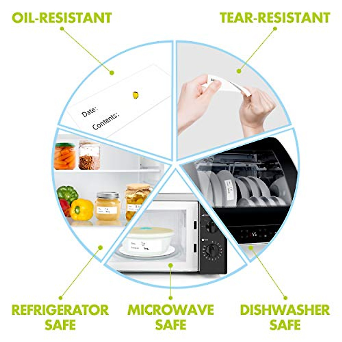 500 Freezer Food Labels: Water & Oil Resistant, Easy Remove