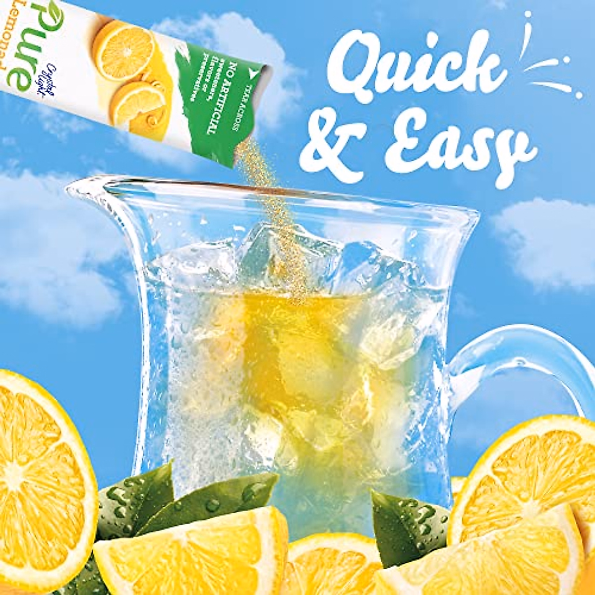 Crystal Light Pure Lemonade Naturally Flavored Powdered Drink Mix 5 Count Pitcher Packets