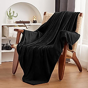 CozyLux Fleece Blanket King Ash Black 108" x 90", Super Soft Lightweight Microfiber Flannel Blankets for Travel Camping Chair and Sofa, Cozy Luxury Plush Fuzzy Bed Blankets