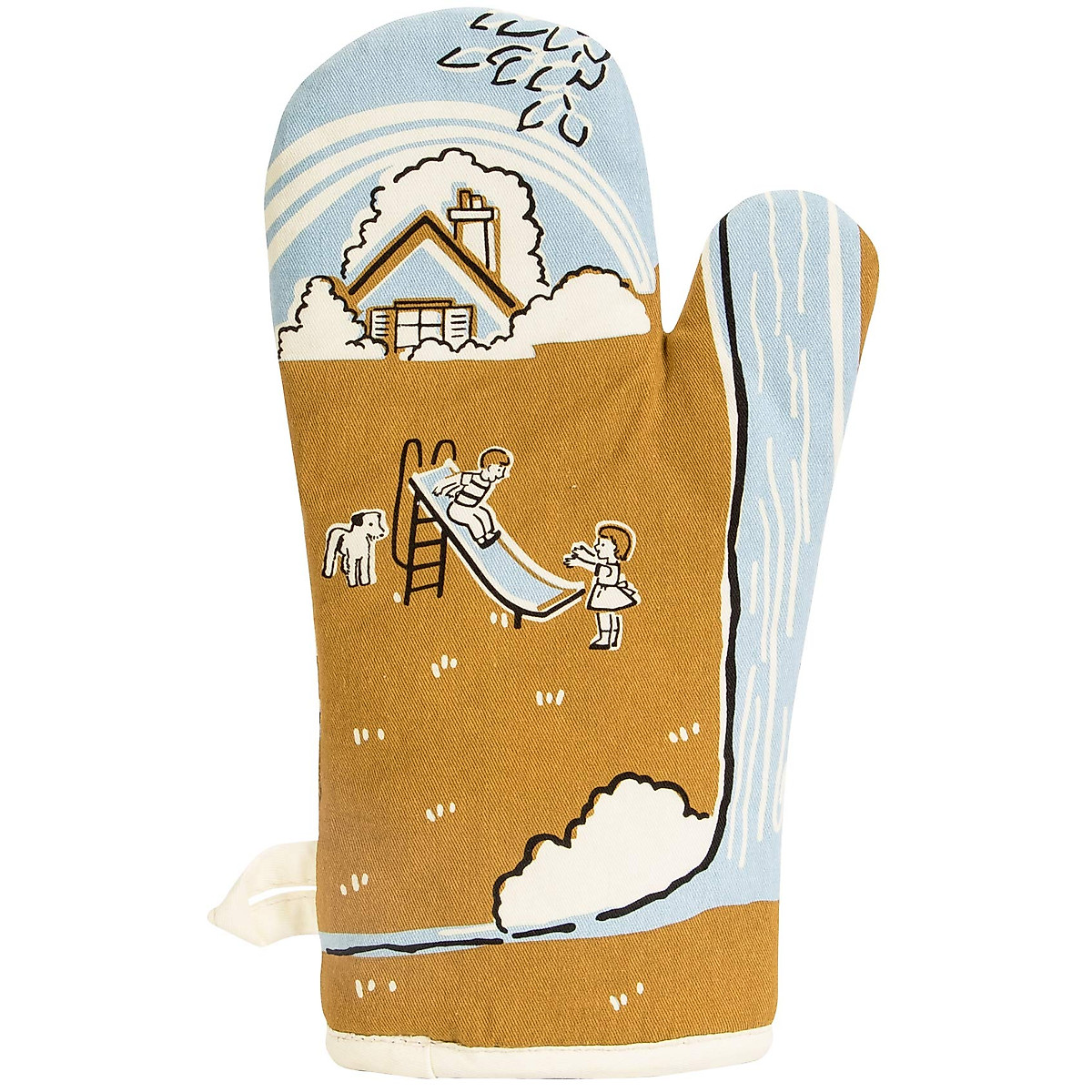 Blue Q Oven Mitt, I Love My Asshole Kids, Super-Insulated Quilting, Natural-Fitting Shape, 100% Cotton