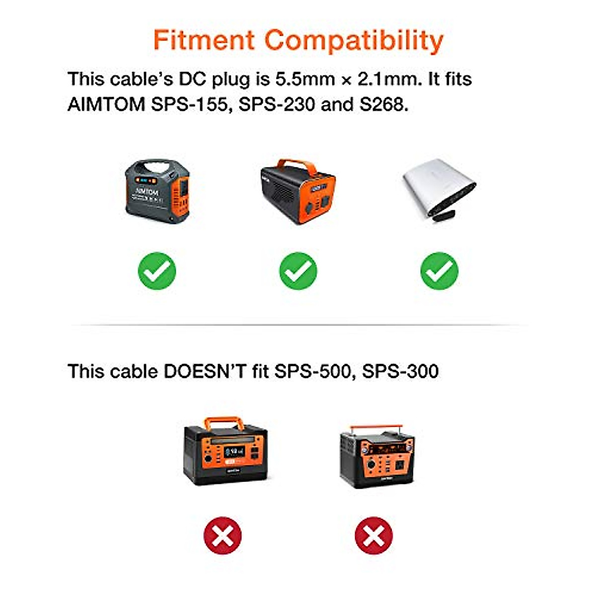 AIMTOM 6.6Ft Heavy Duty Waterproof Solar Male/Female Connector to DC 5.5mm x 2.1mm Solar Panel Adapter Cable for Charging SPS-155 SPS-194 Power Stations, Solar Generators or Rechargeable Battery Pack