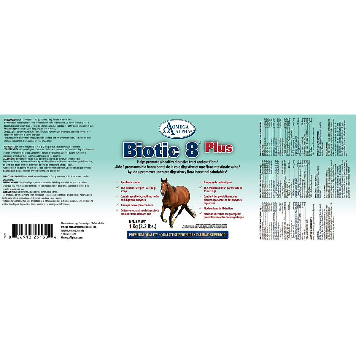 Omega Alpha Biotic 8 2.2lbs for horses