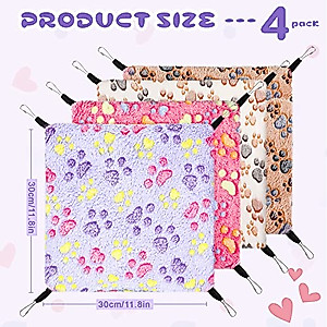 Cunno 4 Pcs Guinea Pig Rat Hanging Hammock 3 Tier Small Animals Hanging Sleeping Bed Pet Hanging Cage Accessories Bedding Cage for Chinchilla Ferrets Sugar Glider Squirrel Reptiles Hideout Playing