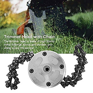 Newdanceus 65mn Coil Chain Trimmer Head，Stainless Steel Weed Trimmer Head Suitable for Medium Size Garden Lawn Grass Trimmer, Brush Cutter, Weed Eater, Chain Mower