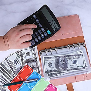 Antner A6 Budget Binder with Zipper Envelopes for Budgeting, Money Organizer for Cash, Budget Planner with Cash Envelopes, Money Saving Binder with Labels, Pink