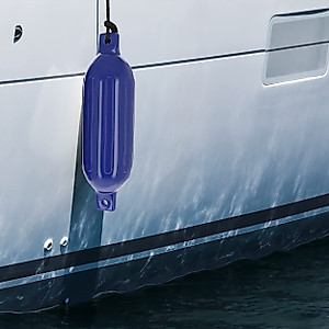 BISupply Boat Bumpers for Docking - Boat Fenders Blue 2 Pack 22.8 x 7.8in Buoys with 2 Fender Lines and 12in Inflator