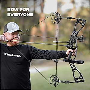BALLISTA Universal X Compound Bow Package for Adults for Target and Hunting, Right Left Handed, 310 fps, 40-65 lbs Draw Weight, No Bow Press Needed