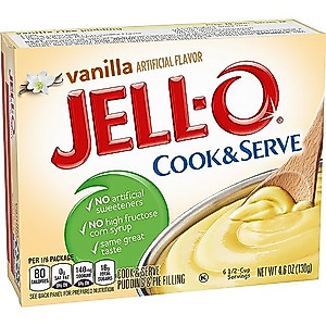 JELL-O Vanilla Cook & Serve Pudding Mix (4.6 oz Box)