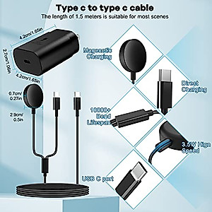 25W USB C Charger, 2 in 1 Watch Charger Compatible for Samsung Galaxy Watch 5 Pro/5/4/3/Active2/1 and Galaxy S22/21/20/10 Note20/10/9/8, (4.9 ft)