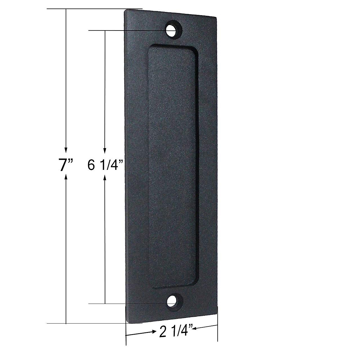 Orgerphy 7” Barn Door Handle Finger Pull Set (1 Pack) in Black | Heavy Duty Modern Simple Invisible Handle for Gates Garages Sheds Barn Door, Pocket Door | with Flat Bottom Easy to Install