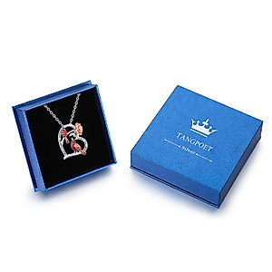 TANGPOET Cardinal Necklace Gifts for Women 925 Sterling Silver Cardinal Pendant Heart Memorial Jewelry When Cardinals Appear Angels Are Near Gifts for Her Birthday Christmas